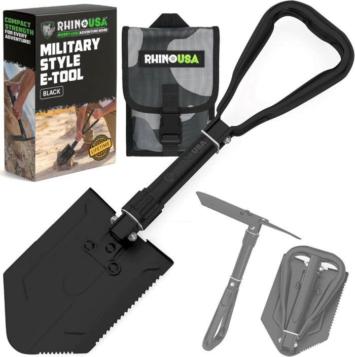 RHINO USA Heavy-Duty Folding Survival Shovel Review - Best USA Tools